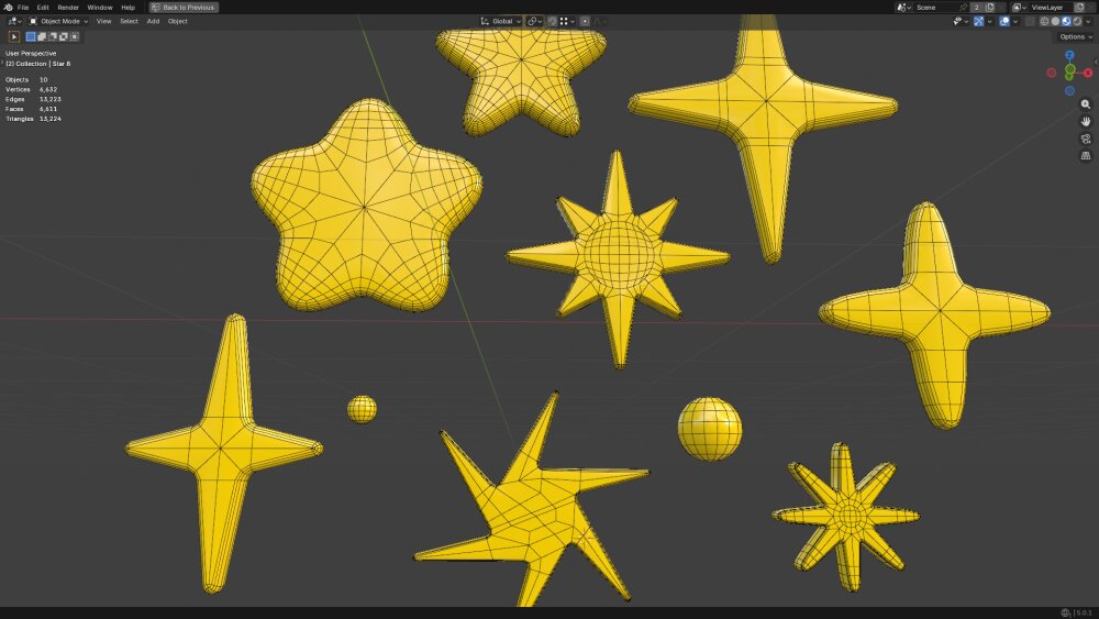 10 Cartoon Star PBR 3D model - Download Symbols on 3DModels.org