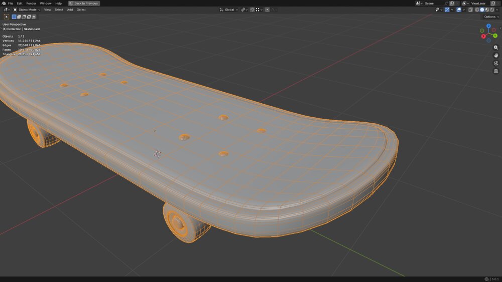 Skateboard PBR 3D model - Download Sports Equipment on 3DModels.org