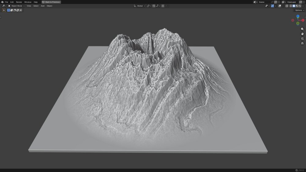 Volcanic Mountain Range 3D Printing Model - Download STL file for ...