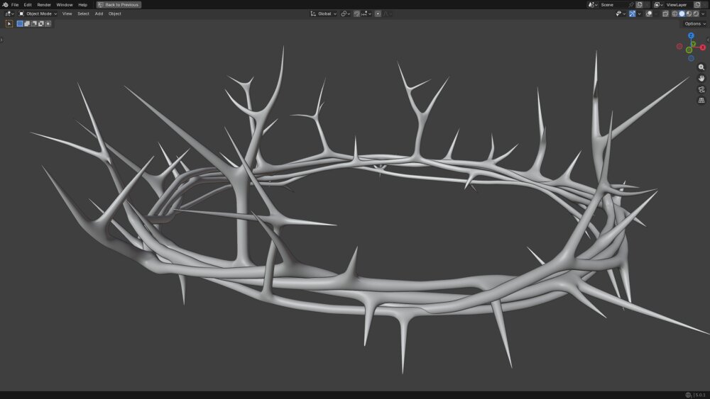Crown of Thorns 3D Printing Model - Download STL file for Printing ...