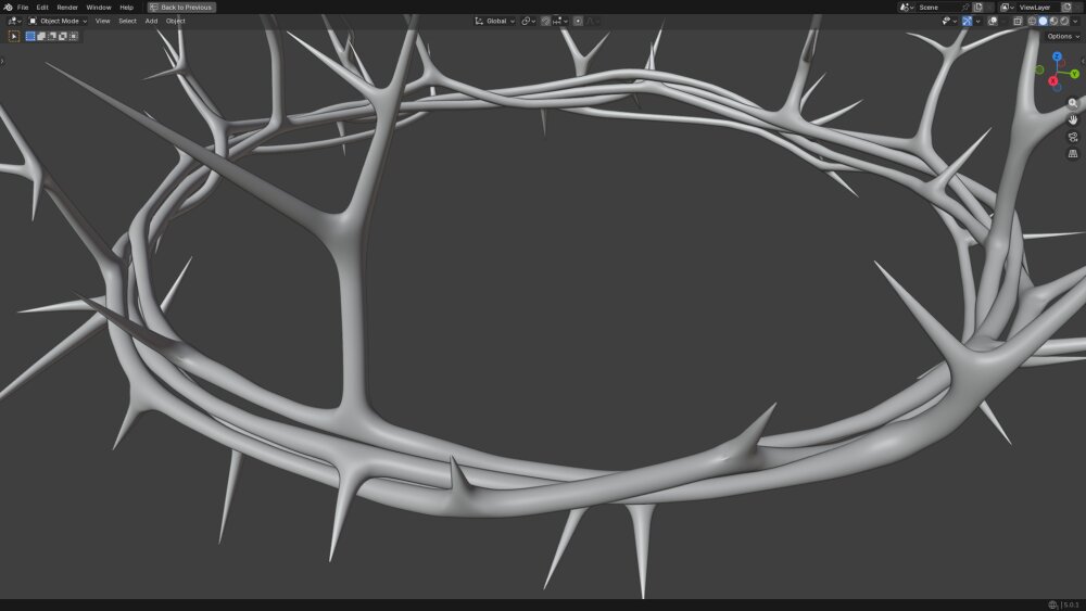 Crown of Thorns 3D Printing Model - Download STL file for Printing ...