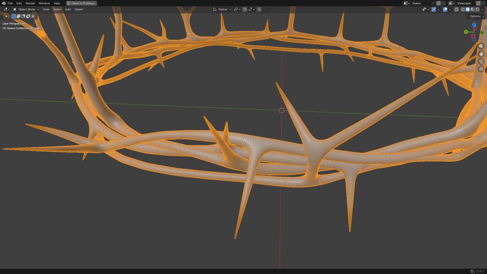 Crown of Thorns 3D Printing Model - Download STL file for Printing ...