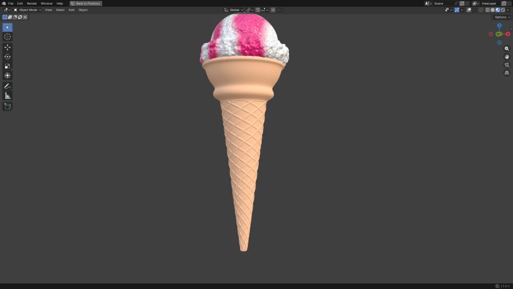 Ice Cream Cone PBR 3D model - Download Dessert on 3DModels.org