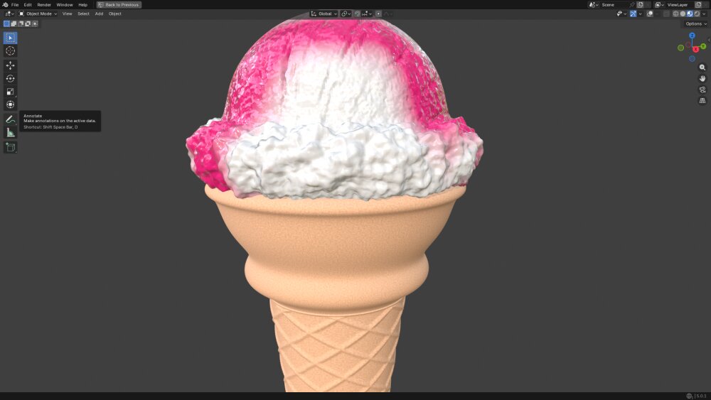 Ice Cream Cone PBR 3D model - Download Dessert on 3DModels.org