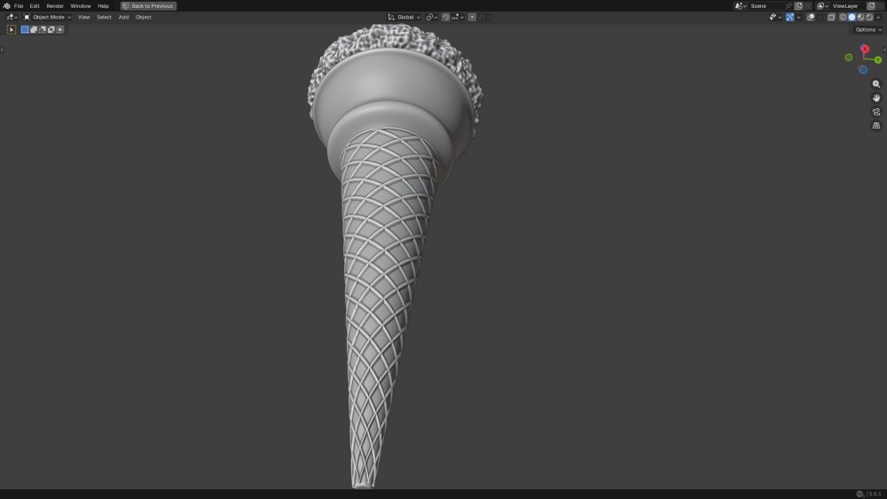 Ice Cream Cone with Topping 3D Printing Model - Download STL file for ...