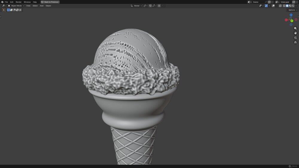 Ice Cream Cone with Topping 3D Printing Model - Download STL file for ...