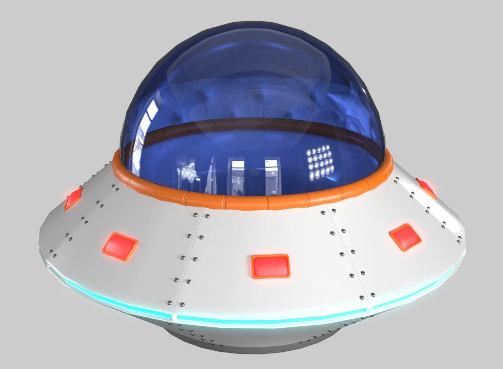 Cartoon Ufo PBR 3D model - Download Toys on 3DModels.org