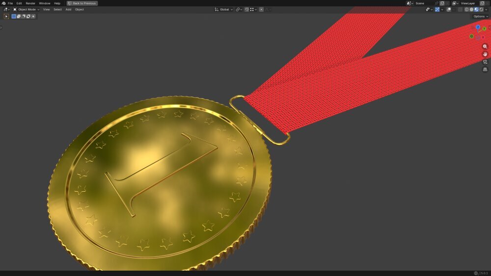 Gold Medal PBR 3D model - Download Trophy on 3DModels.org