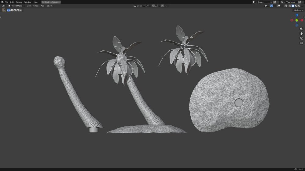 Curved Tropical Palm Trees 3D Printing Model - Download STL file for ...