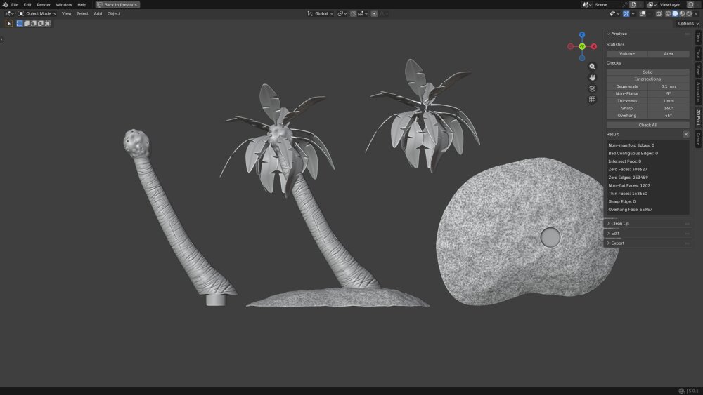 Curved Tropical Palm Trees 3D Printing Model - Download STL file for ...