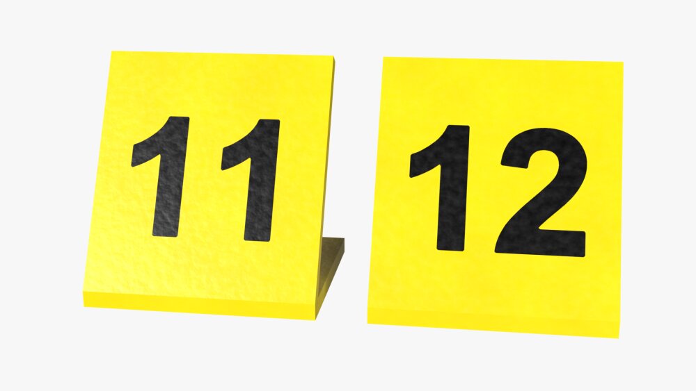 Numbered Crime Scene Evidence Markers PBR 3D model - Download Hobbies ...