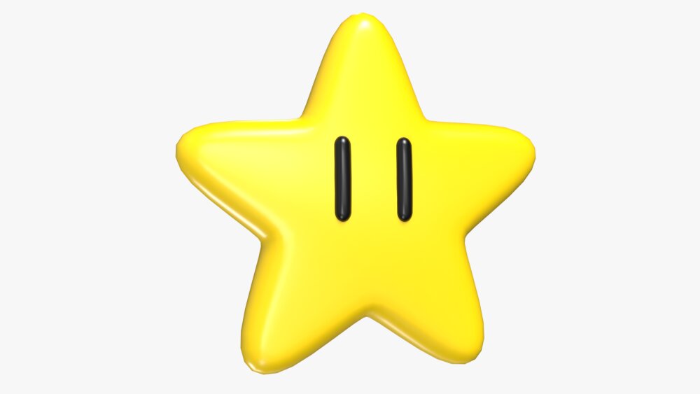 Mario Star PBR 3D model - Download Symbols on 3DModels.org