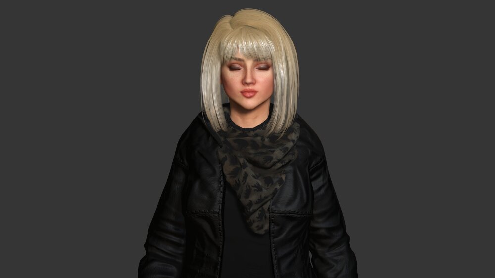 Blonde American Woman Rider Outfit Realistic 3D model - Download ...