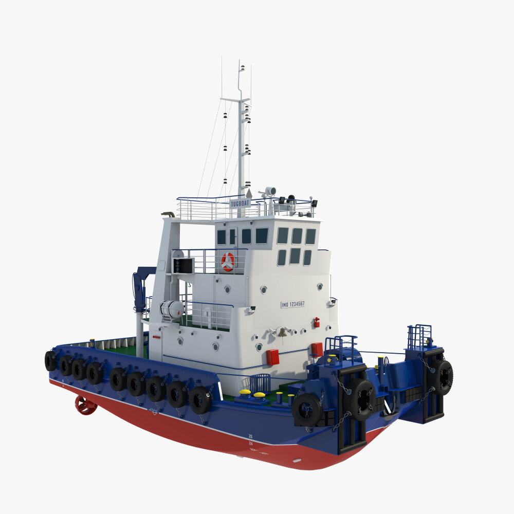 Tugboat Towing Ship 3D model - Download Service ship on 3DModels.org