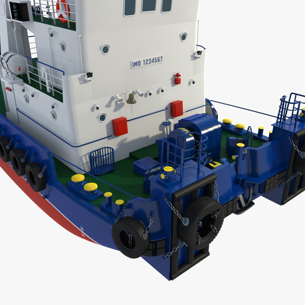 Tugboat Towing Ship 3D model - Download Service ship on 3DModels.org