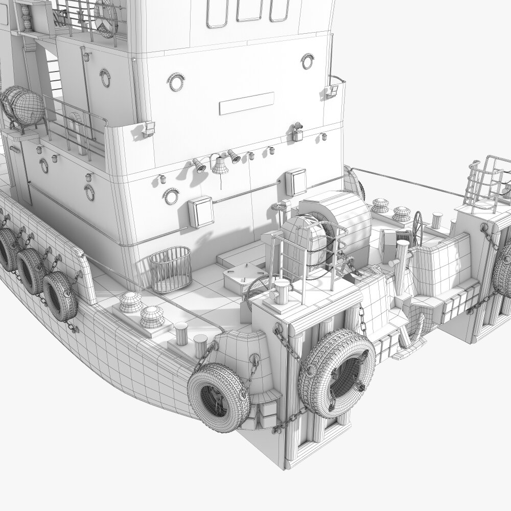 Tugboat Towing Ship 3D model - Download Service ship on 3DModels.org