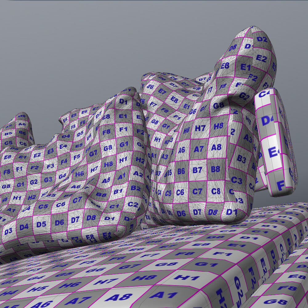Corner Sofa Arne with Crumpled Pillows 3D model - Download Sofa on ...