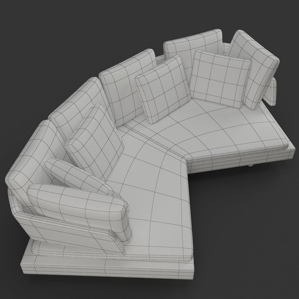 Corner Sofa Arne – Basic Model 3D model - Download Sofa on 3DModels.org