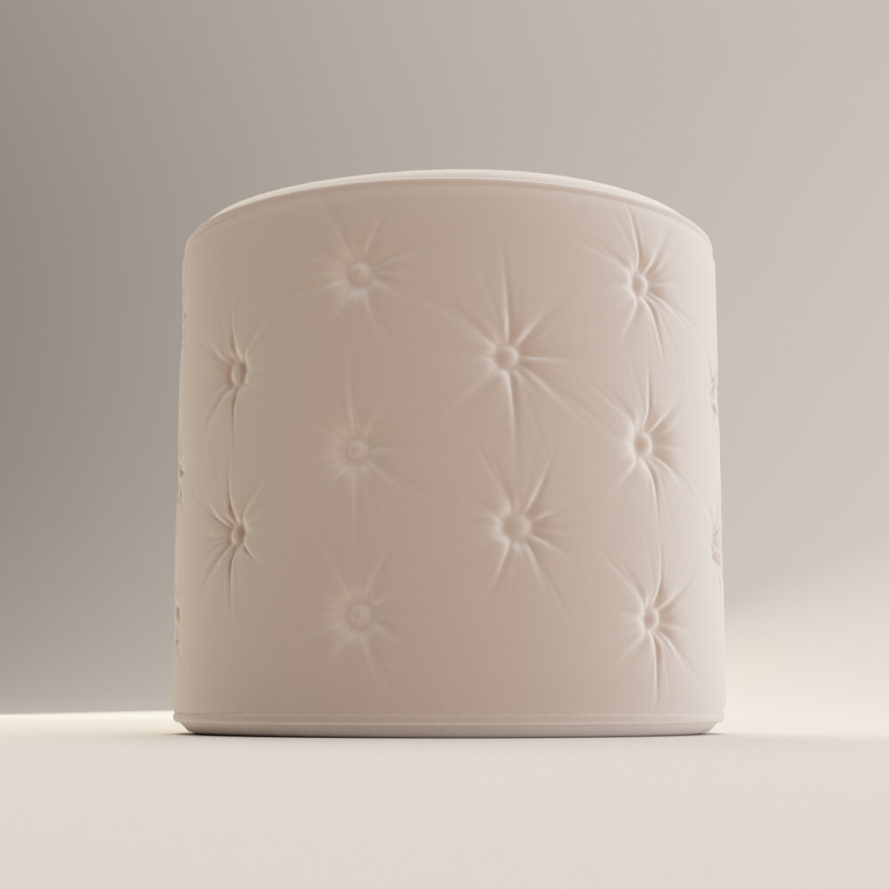 Quilted Pouf 3D model - Download Ottoman on 3DModels.org