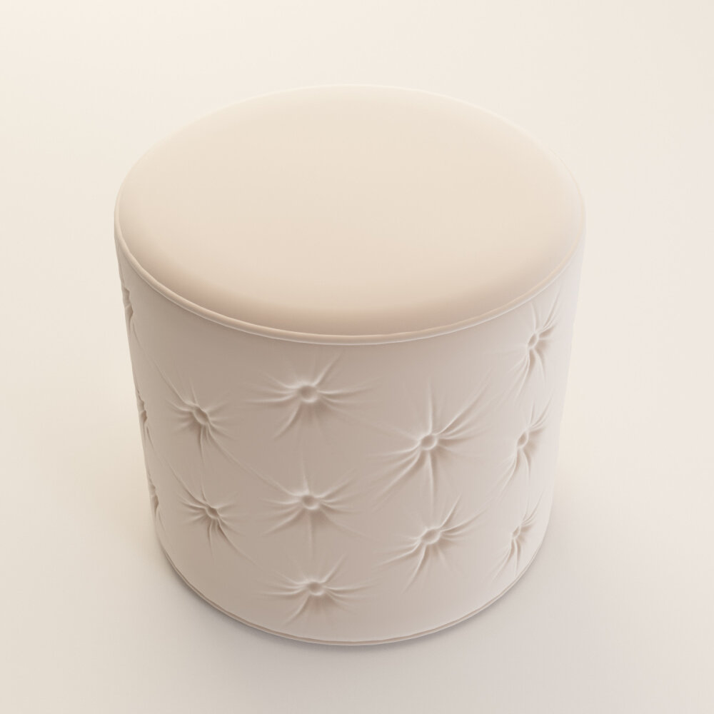 Quilted Pouf 3D model - Download Ottoman on 3DModels.org