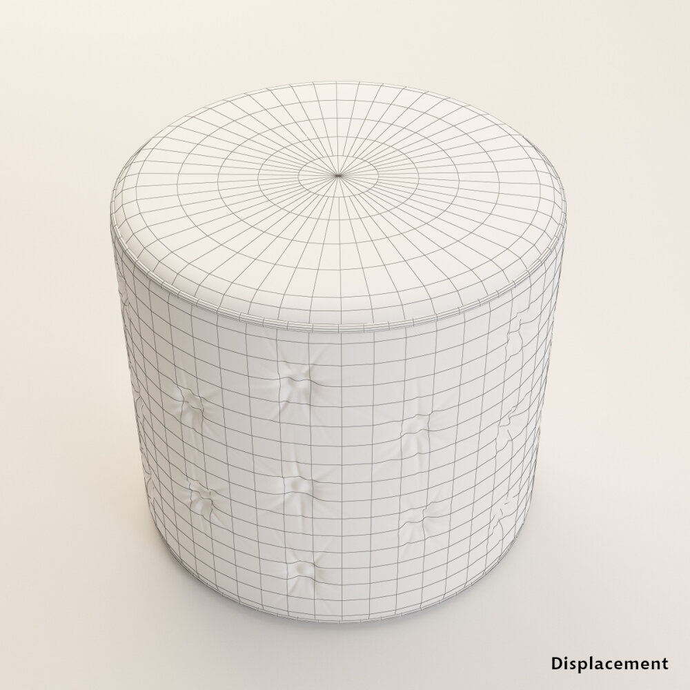 Quilted Pouf 3D model - Download Ottoman on 3DModels.org
