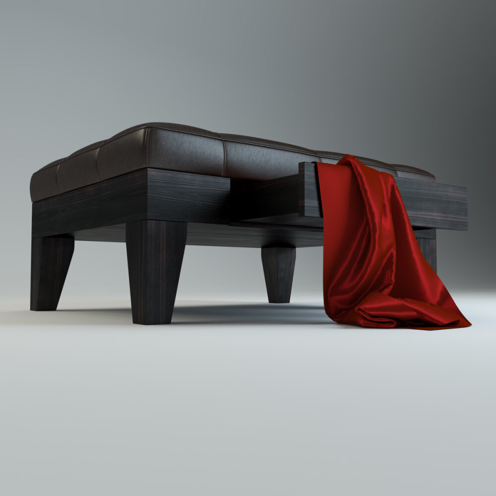 Ottoman with Drawer 3D model - Download Ottoman on 3DModels.org