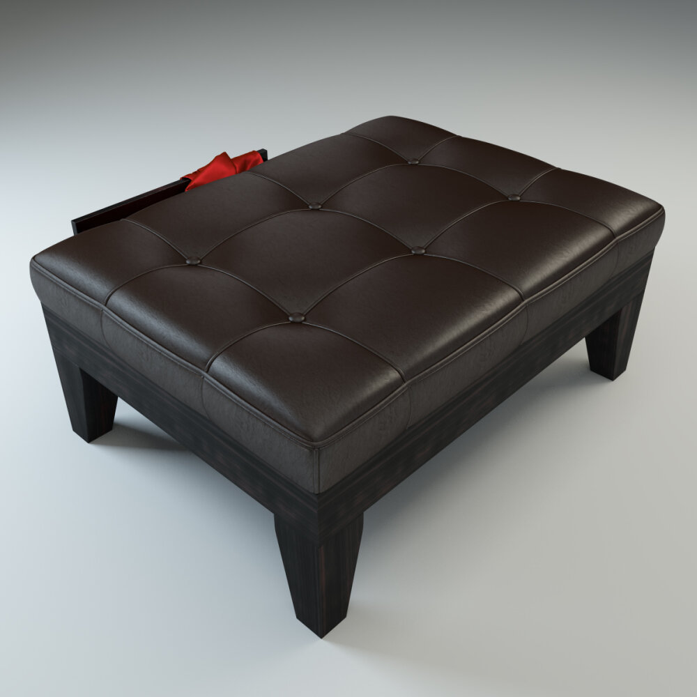 Ottoman with Drawer 3D model - Download Ottoman on 3DModels.org