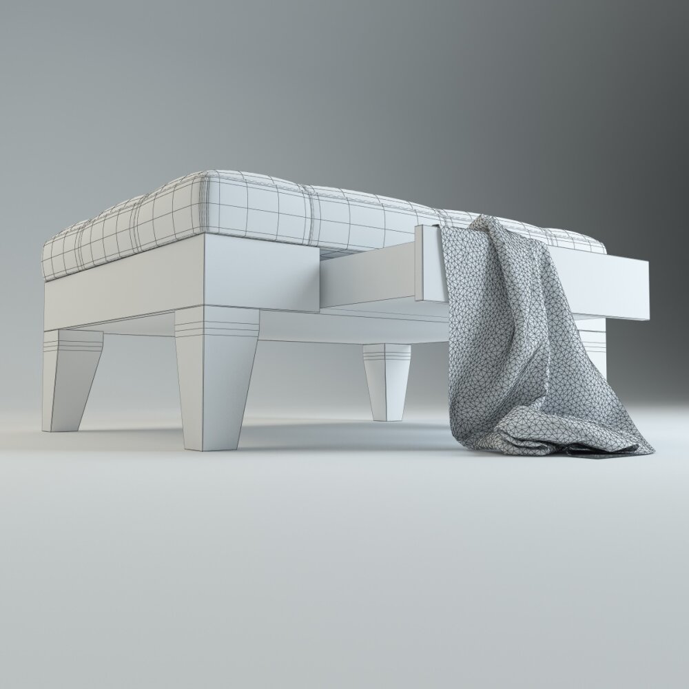 Ottoman with Drawer 3D model - Download Ottoman on 3DModels.org