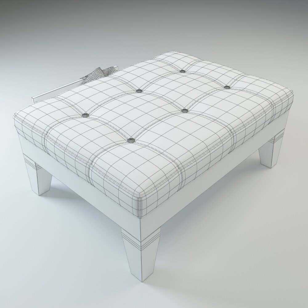 Ottoman with Drawer 3D model - Download Ottoman on 3DModels.org