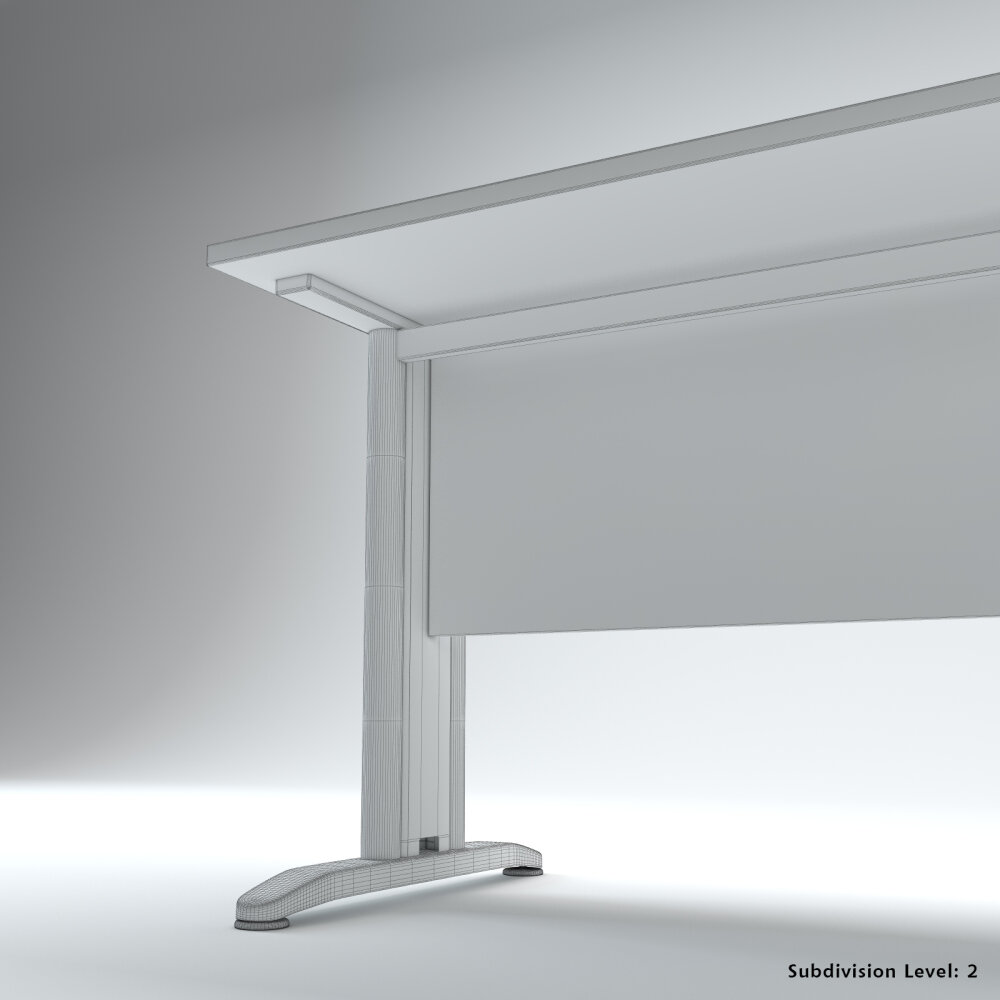 Straight Modular Office Desk 3D model - Download Table on 3DModels.org