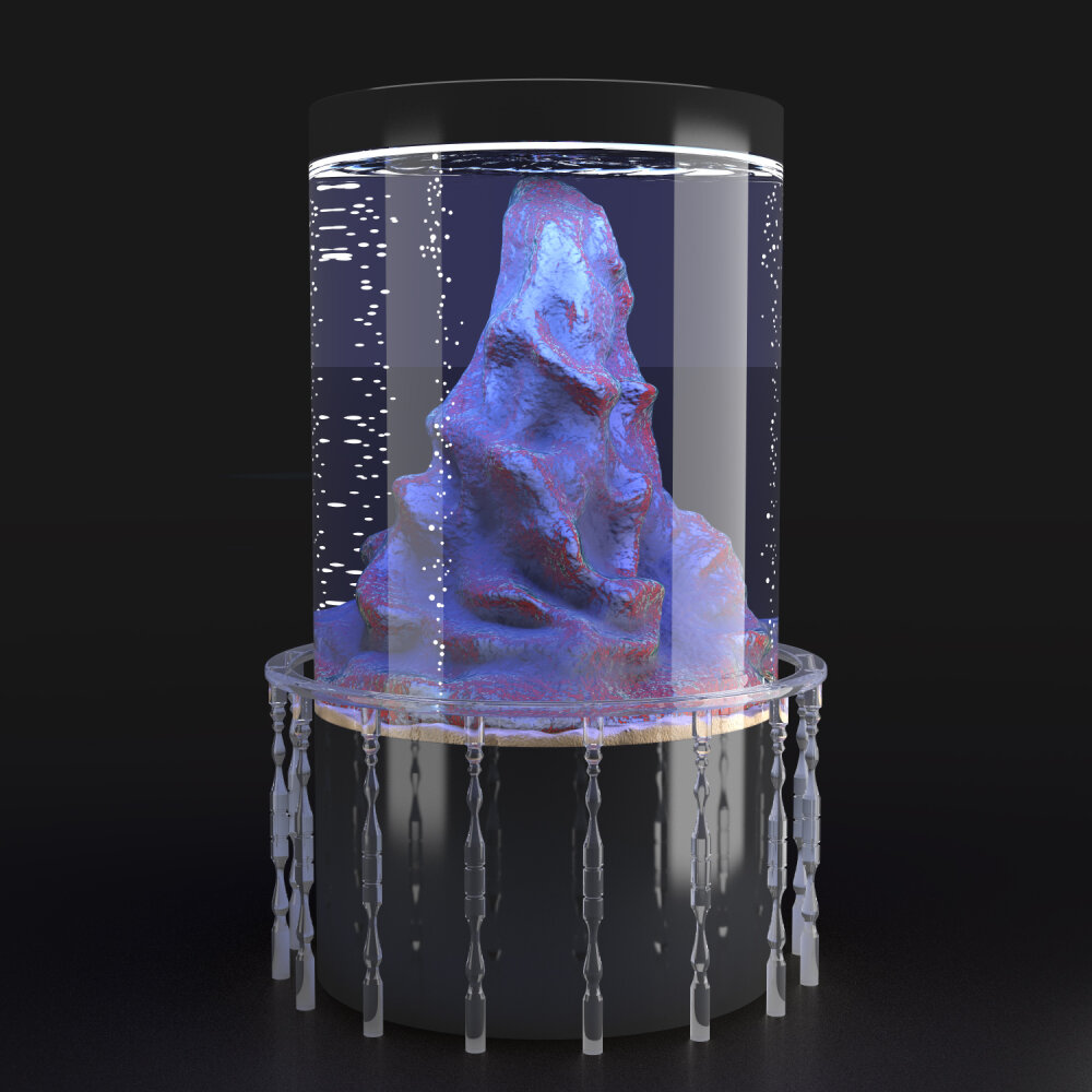 Round Aquarium with Decorative Rock Modelo 3D - Descargar Aficiones on ...