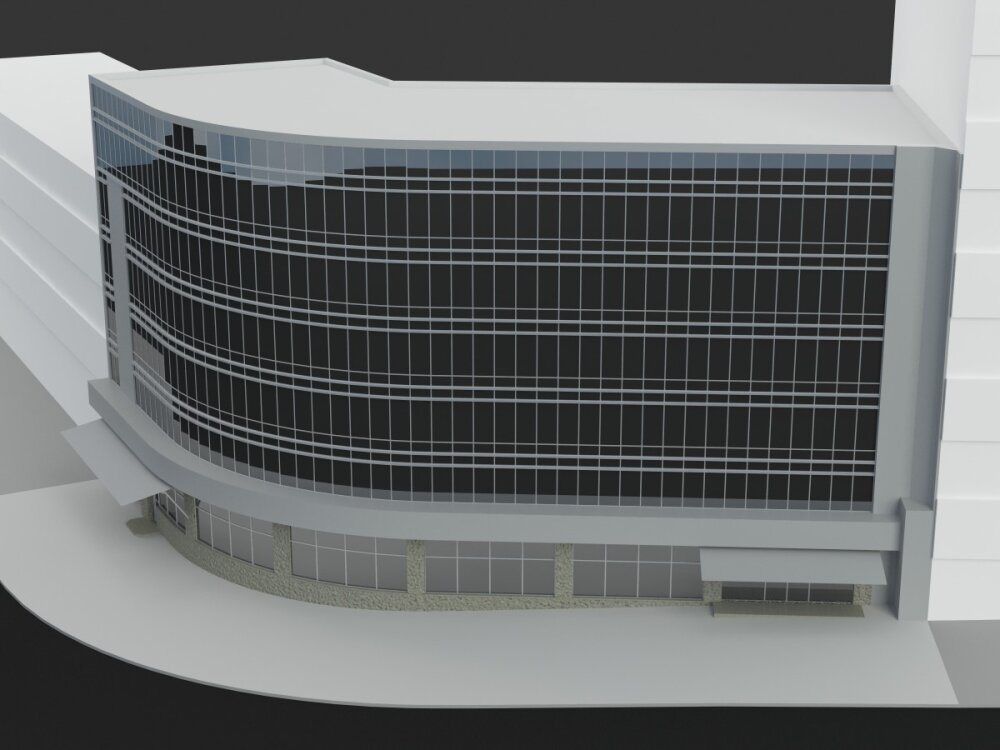 Corner Office Corporate Building 3D model - Download Buildings on ...