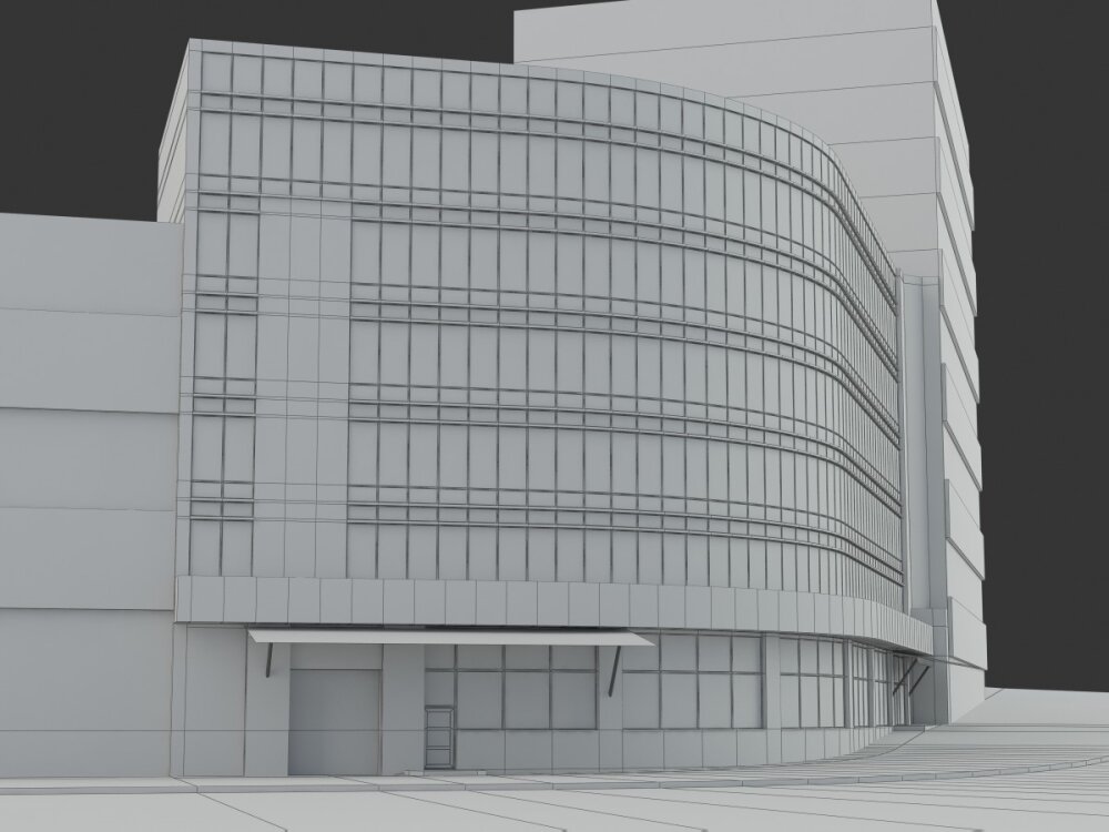 Corner Office Corporate Building 3D model - Download Buildings on ...