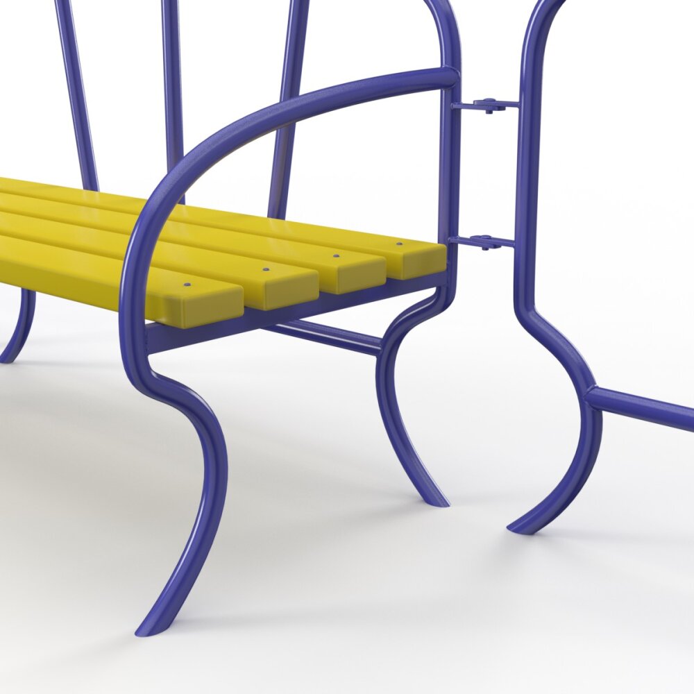 Fence with Bench for Playground 3D model - Download Street elements on ...