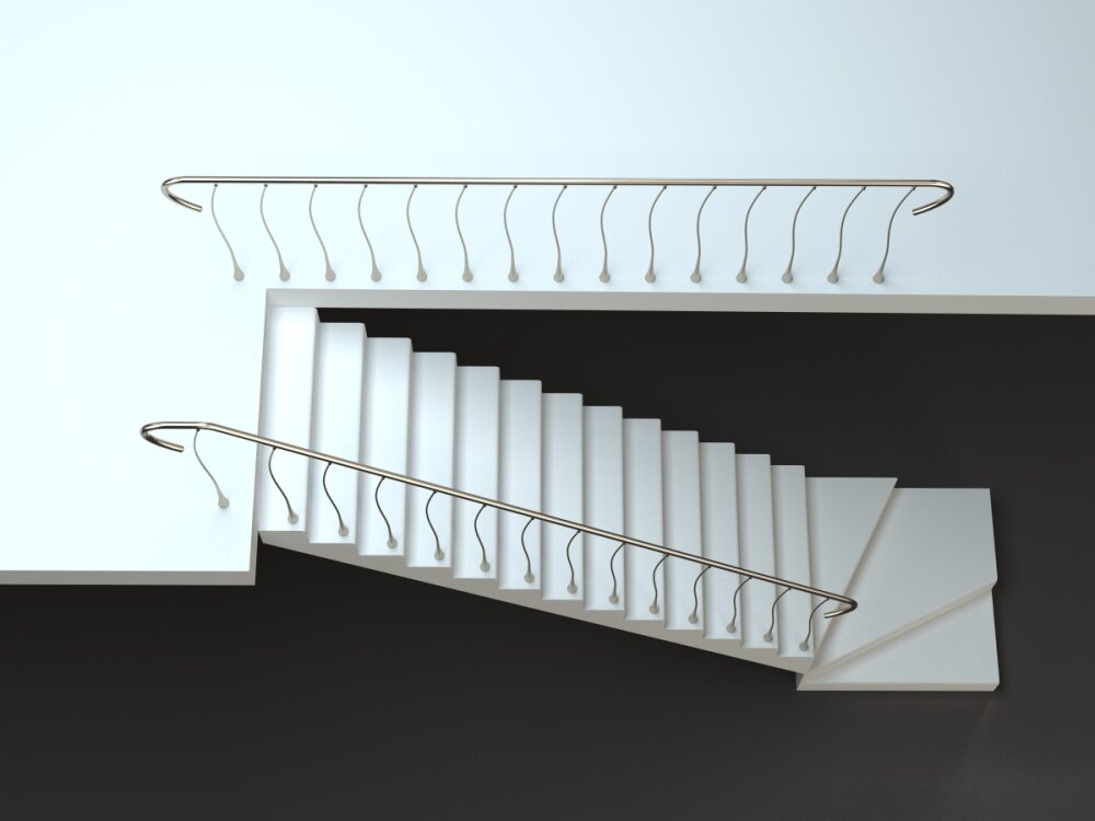 Modern Staircase 3D model - Download Building components on 3DModels.org