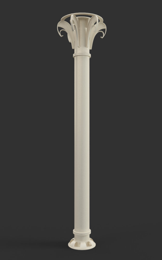 Metal Column with Wrought Decoration 3D model - Download Street ...