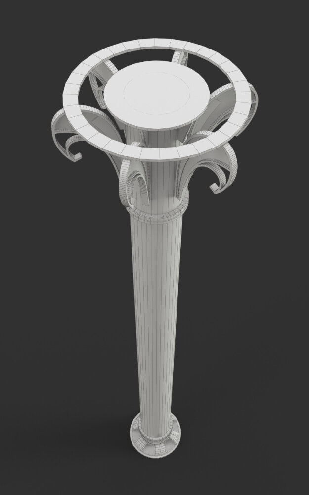Metal Column with Wrought Decoration 3D model - Download Street ...