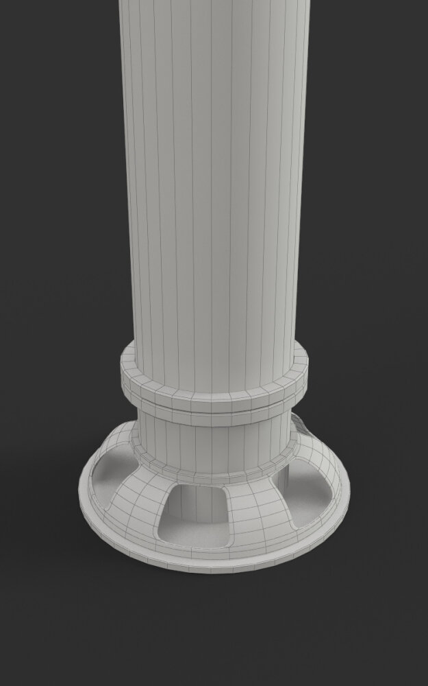 Metal Column with Wrought Decoration 3D model - Download Street ...