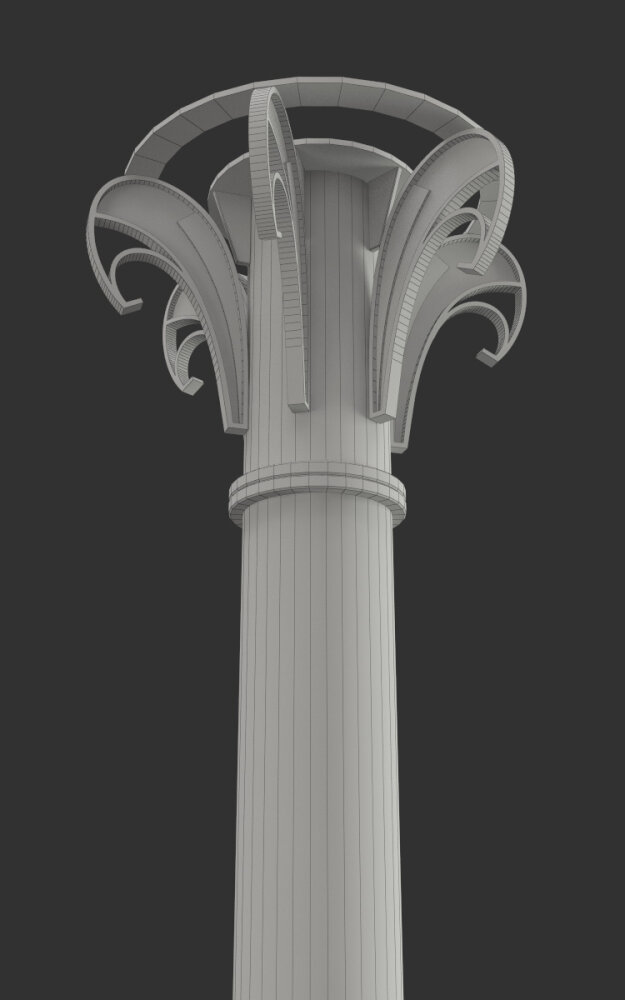 Metal Column with Wrought Decoration 3D модель - Скачать Уличные ...