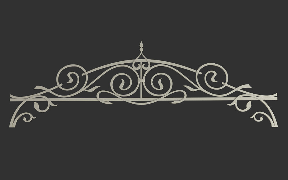 Decorative Metal Scrollwork Arch 3D model - Download Street elements on ...