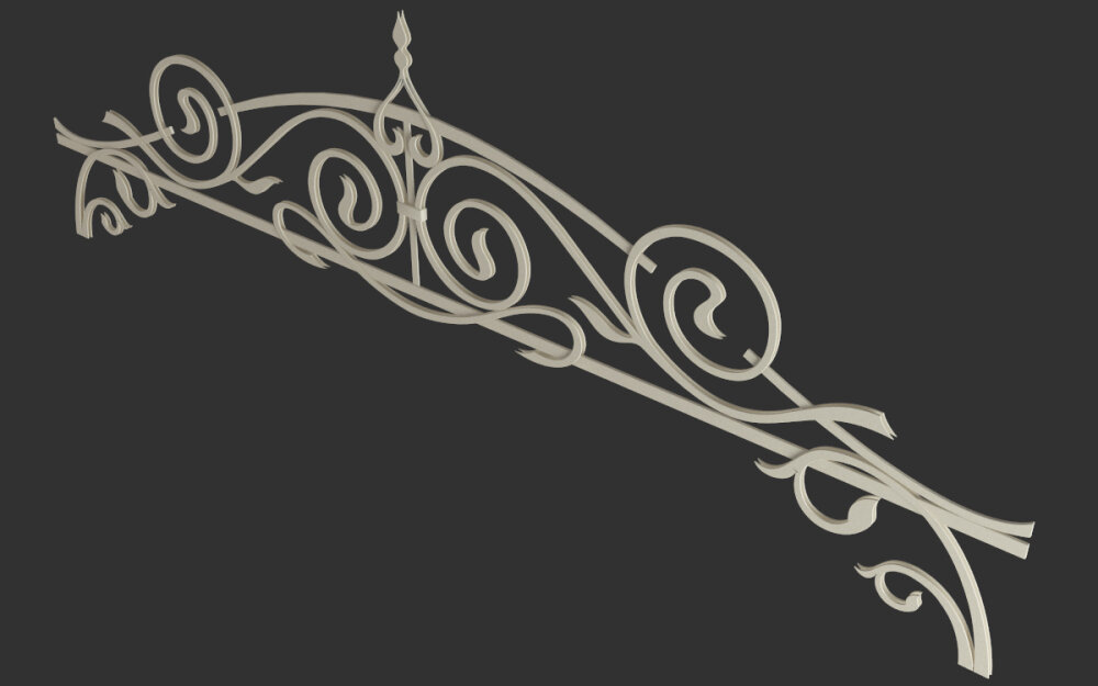 Decorative Metal Scrollwork Arch 3D model - Download Street elements on ...