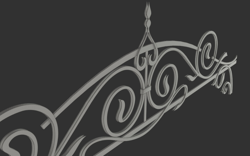Decorative Metal Scrollwork Arch 3D model - Download Street elements on ...