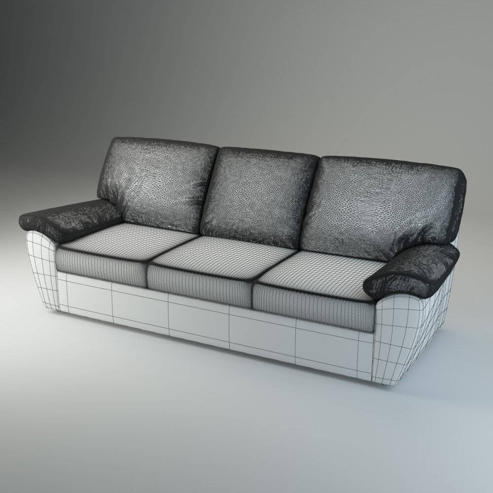 Highly Detailed Realistic Leather Sofa Senator 3D model - Download Sofa ...