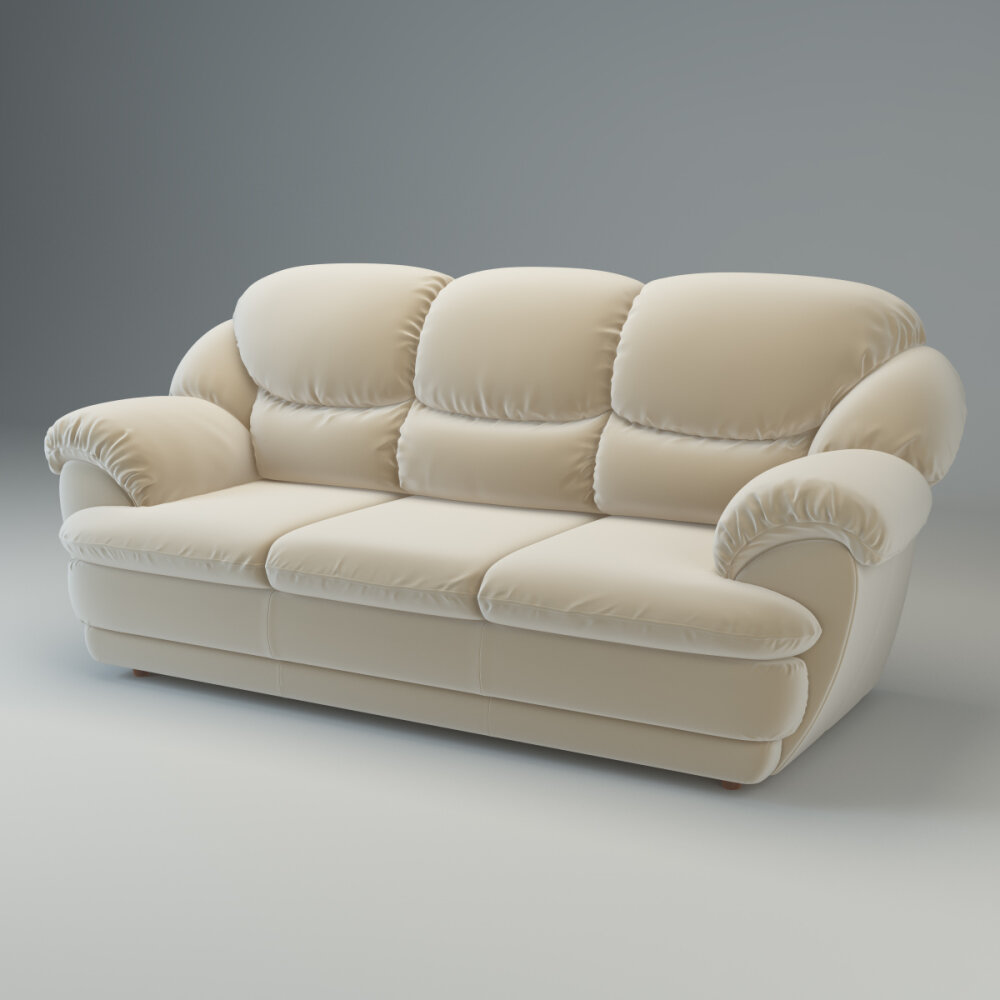 Detailed and Realistic Suede Leather Sofa – Osvald 3D model - Download ...