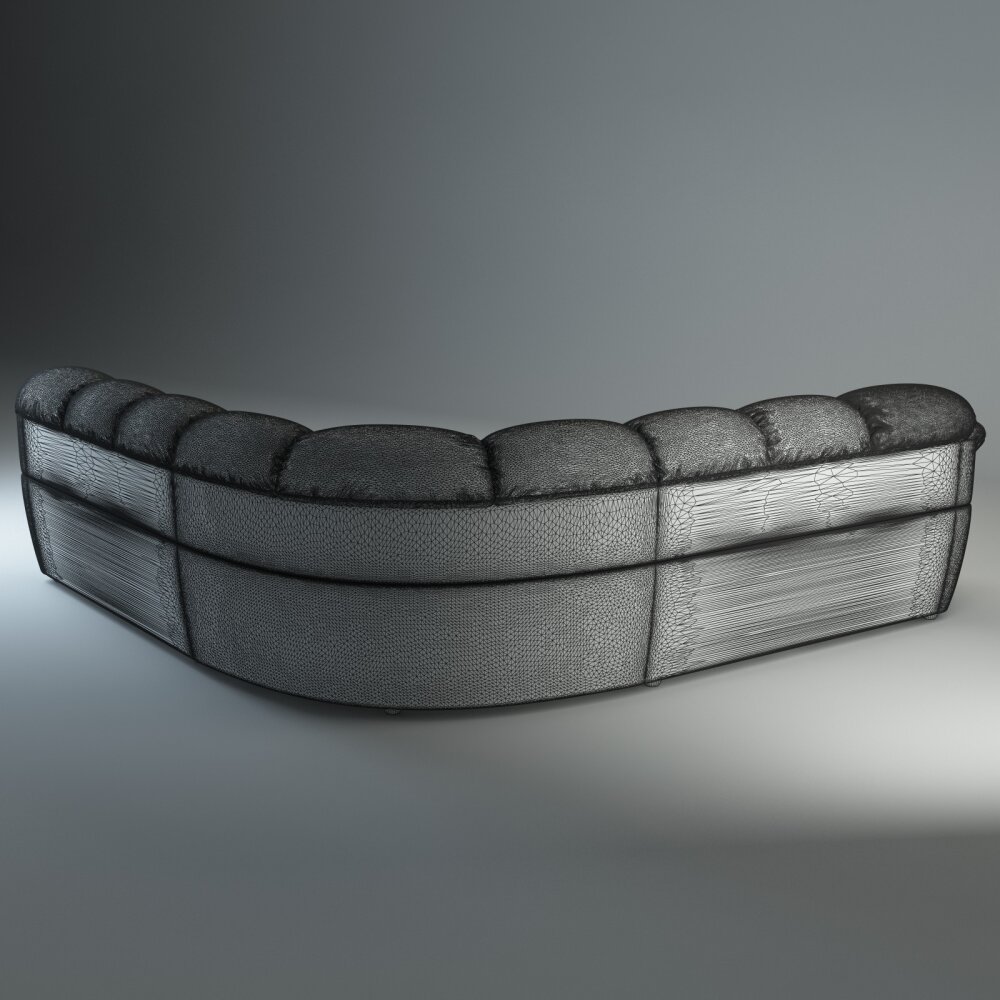 Overstuffed Leather Corner Sofa – Osvald – Long Version 3D model ...