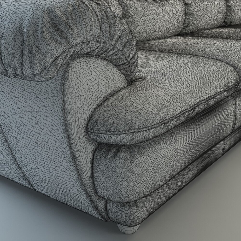 Overstuffed Leather Corner Sofa – Osvald – Long Version 3D model ...