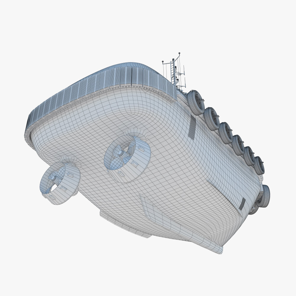 Towing Ship – Detailed 3D model - Download Service ship on 3DModels.org