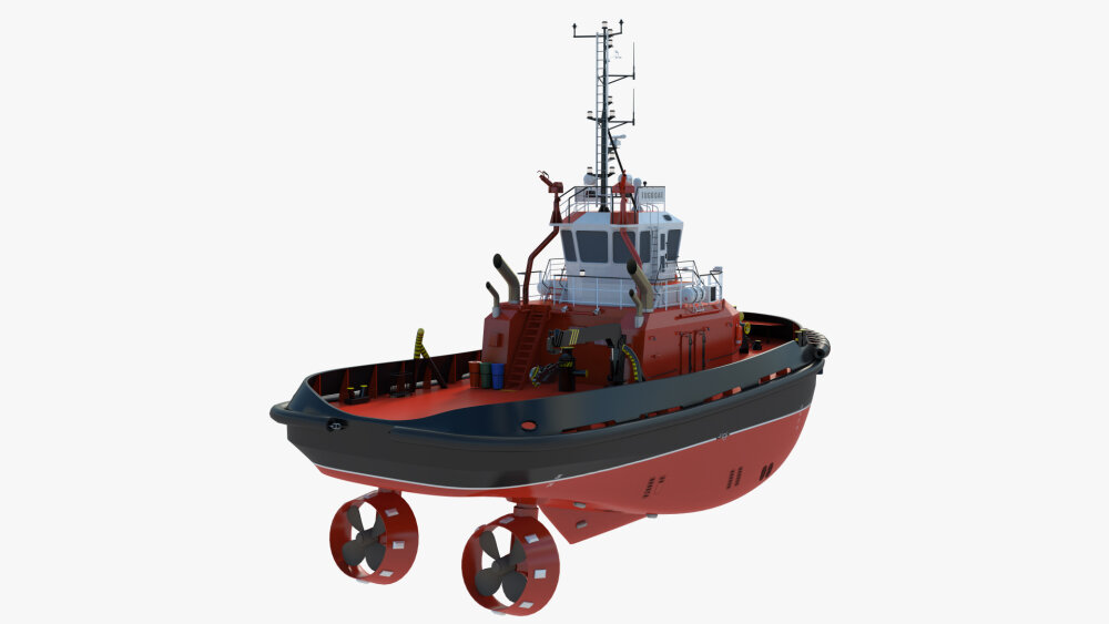 Tugboat – Hi-quality and Realistic 3D model - Download Service ship on ...