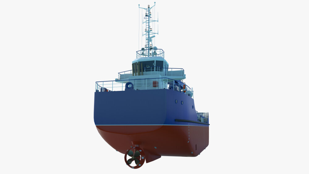 Salvage Cargo Ship with Skimmer Boat 3D model - Download Service ship ...