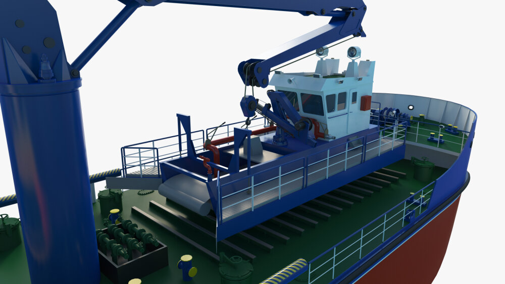 Salvage Cargo Ship with Skimmer Boat 3D model - Download Service ship ...